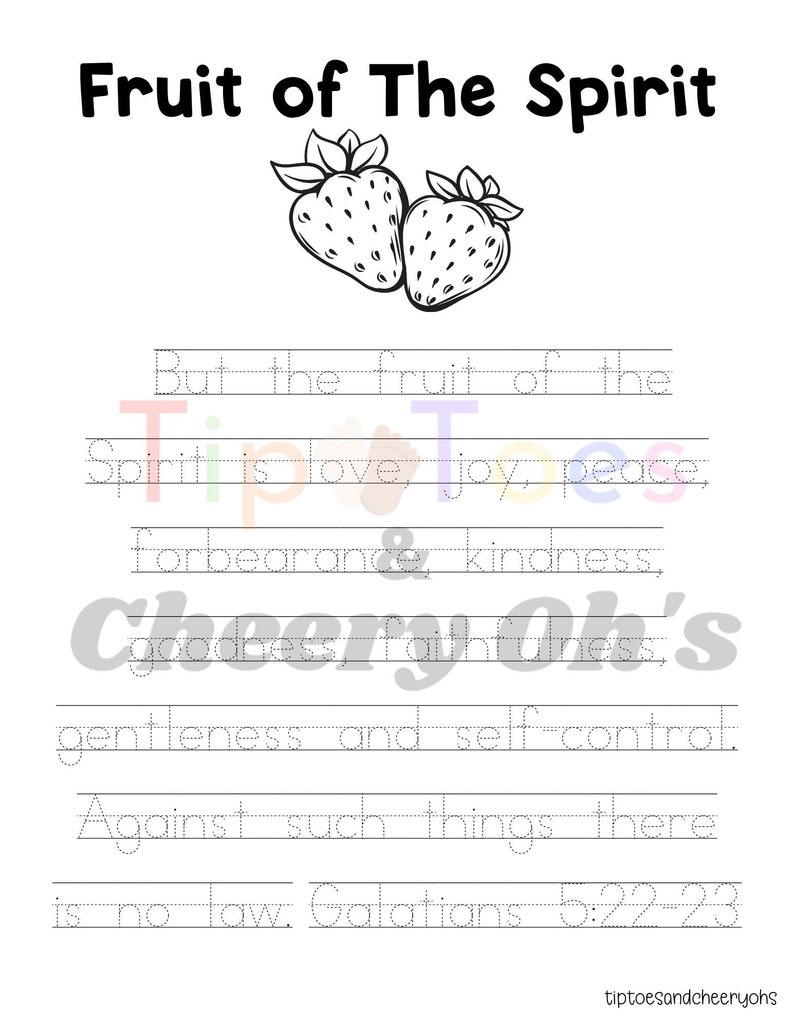 Fruit of the Spirit, Homeschool Printable, Bible Study for Kids ...