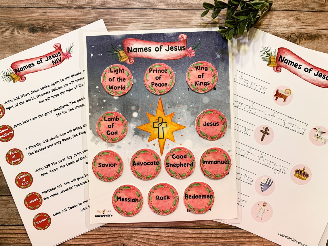 Names of Jesus Christmas Activity Homeschool Printable - Etsy