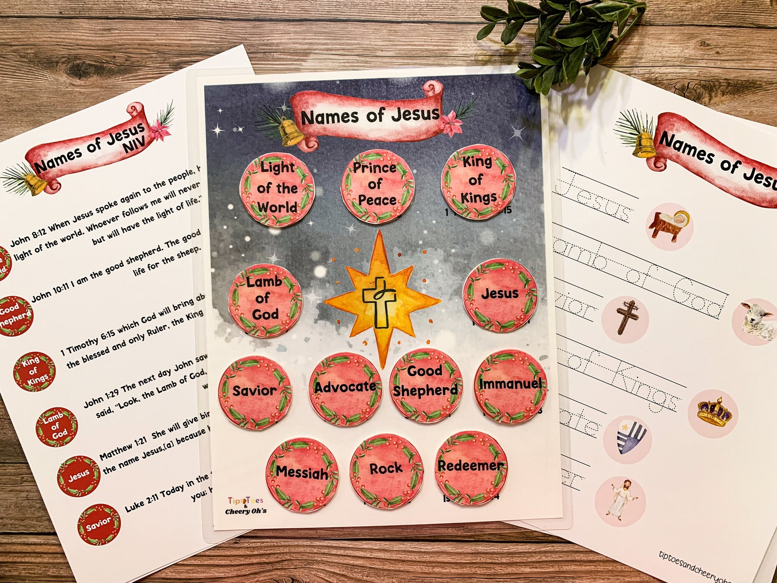 Names of Jesus, Christmas Activity, Homeschool Printable, Bible ...