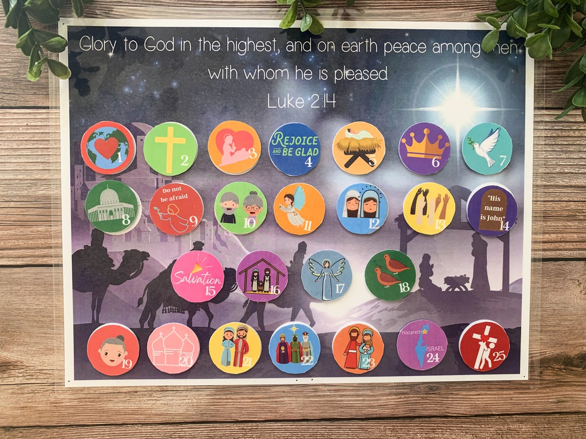 Christmas Advent Calendar for Kids Bible Activity Countdown - Etsy
