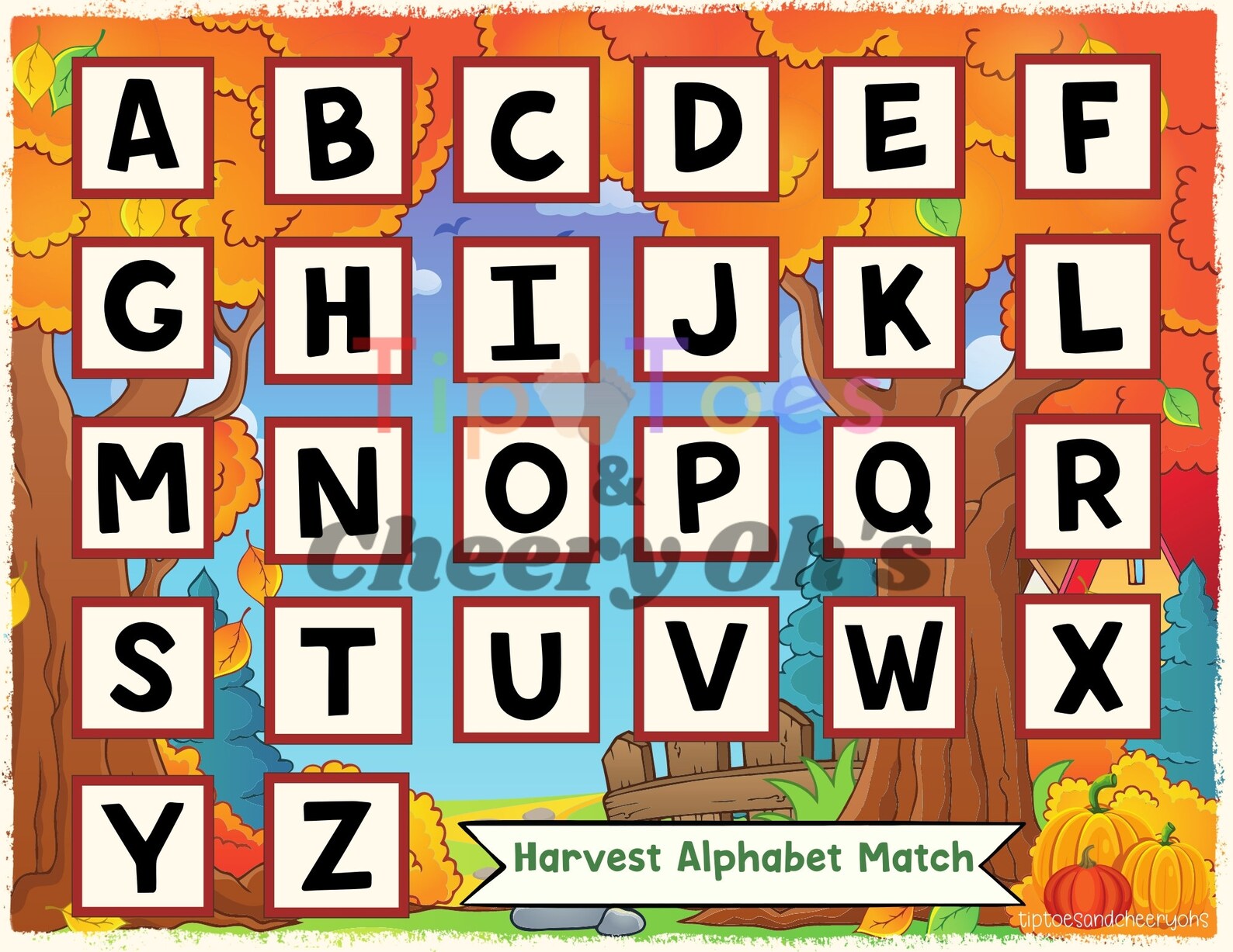 Printable Fall Alphabet Game, Beginning Sounds, Letter Recognition ...