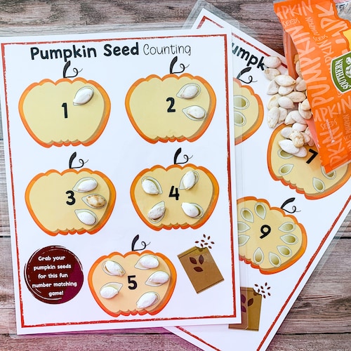 Kids Fall Activity Homeschool Printable Pumpkin Seed - Etsy