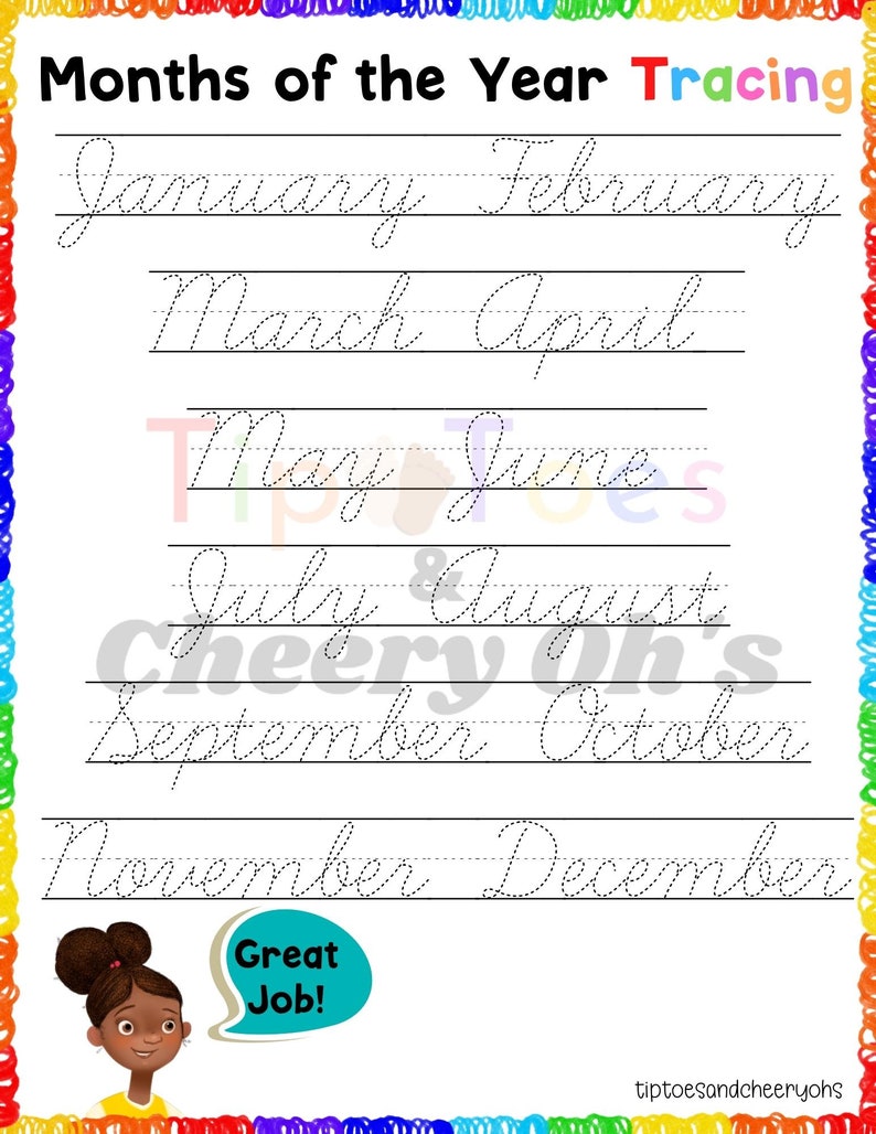 Cursive Tracing Worksheets Cursive Tracing Letters and - Etsy