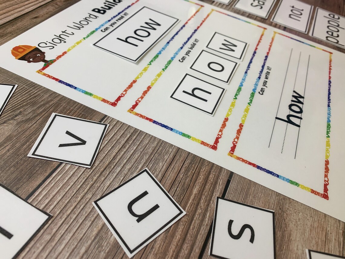 Sight Word Builder Sight Word Recognition Fry's 100 - Etsy