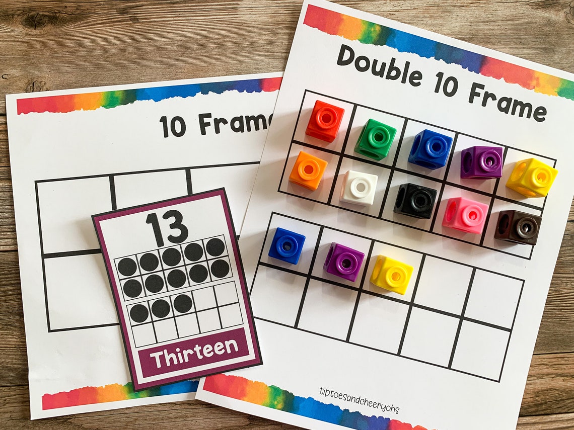Ten Frame Flash Cards Ten Frame Counting Math Printable Ten - Etsy