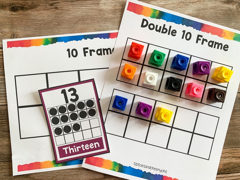 Ten Frame Flash Cards Ten Frame Counting Math Printable Ten - Etsy