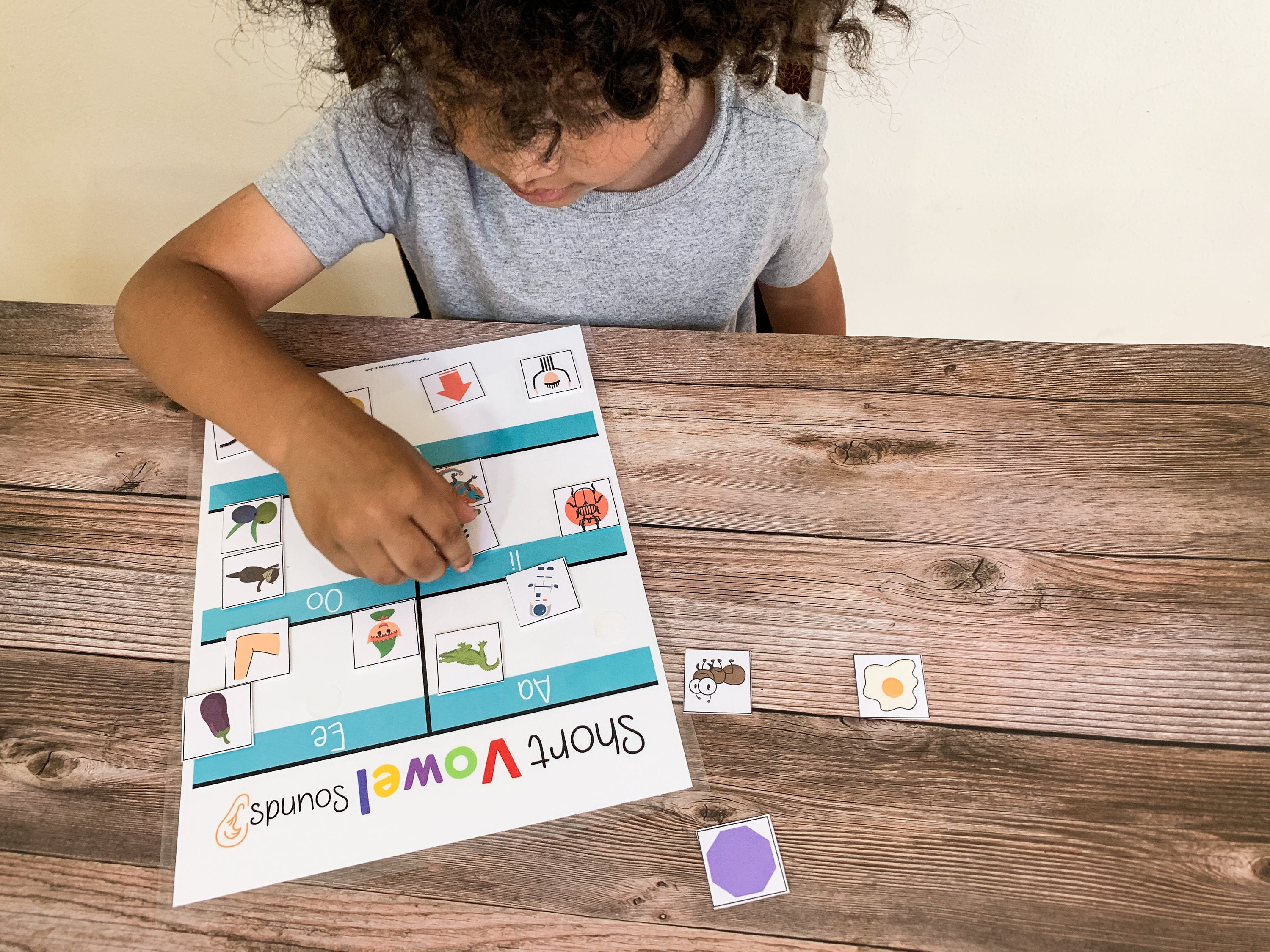 Short Vowel Sounds Game, Educational, Vowel Chart, Matching Game, Kids ...