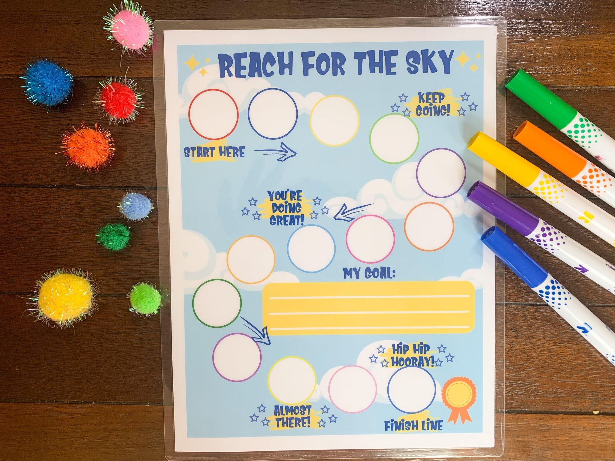 Kids Goal Chart Goal Chart Printable Rewards Chart Kids | Etsy