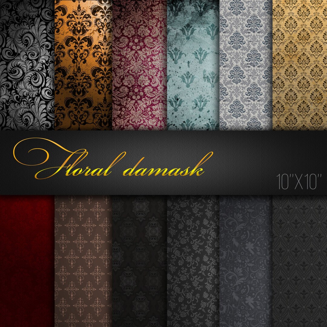 Damask Digital Paper / Damask Scrapbook Ornaments / Damask Patterns ...