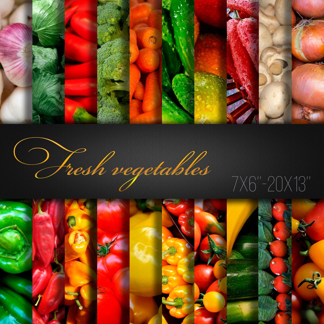 Fresh Vegetables / Vegetables Digital Paper / Vegetables Scrapbooking ...