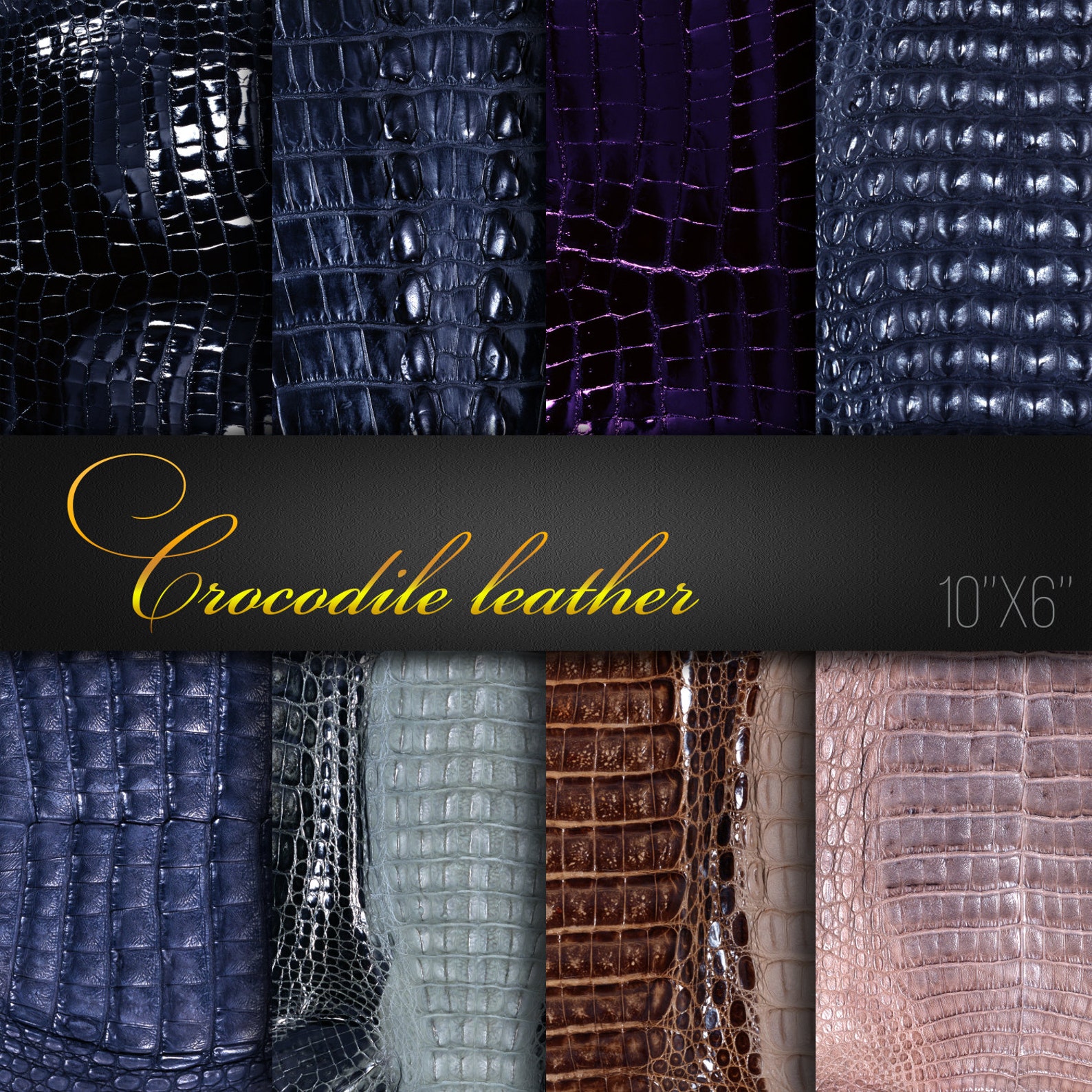 Digital Papers for Craft / Natural Crocodile Leather Textures / Pack of ...