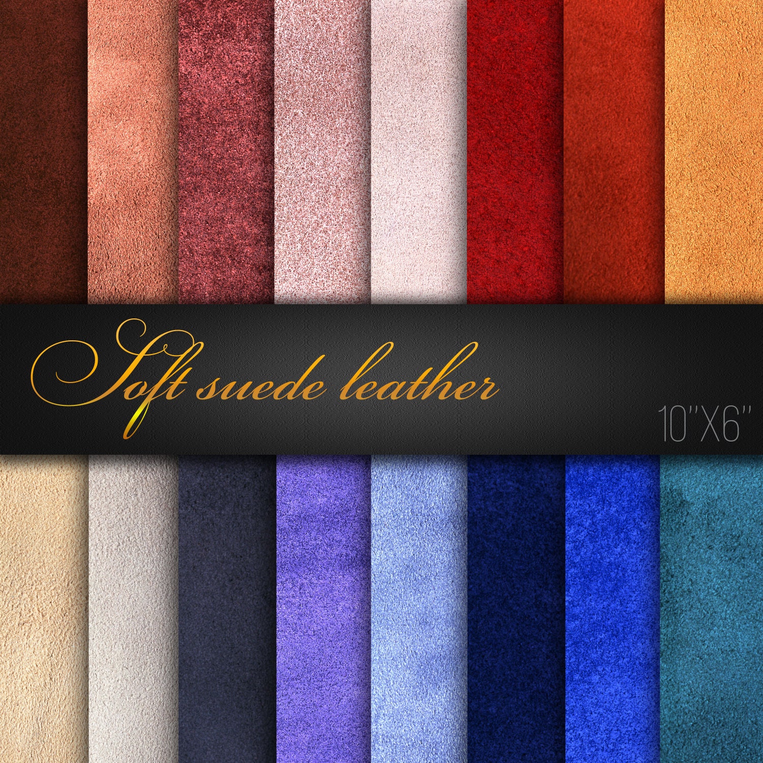 Digital Craft Papers / Natural Soft Suede Leather Textures / Pack of 16 ...