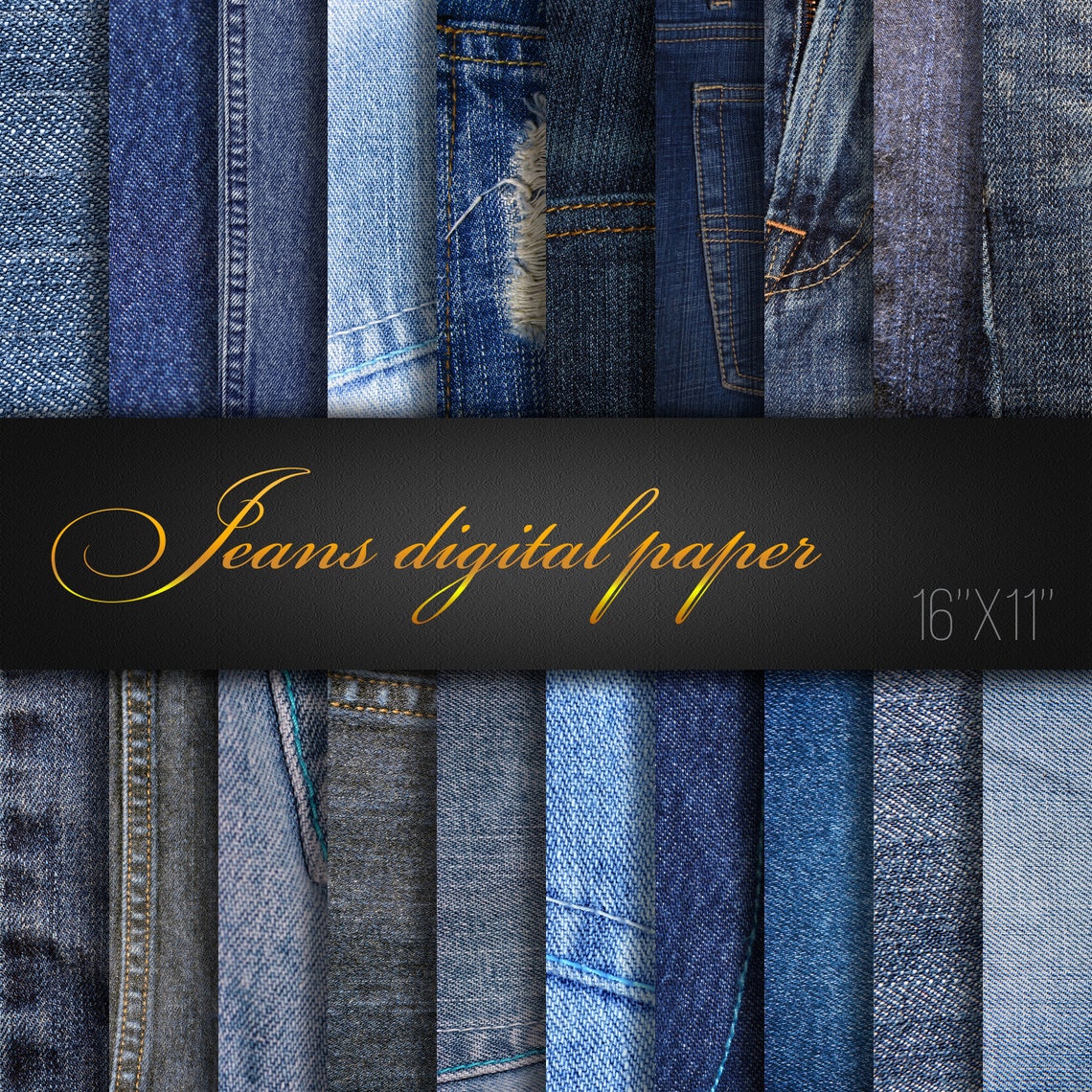Jeans Digital Paper / Jeans Paper Pack / Jeans Scrapbook Paper / Denim ...