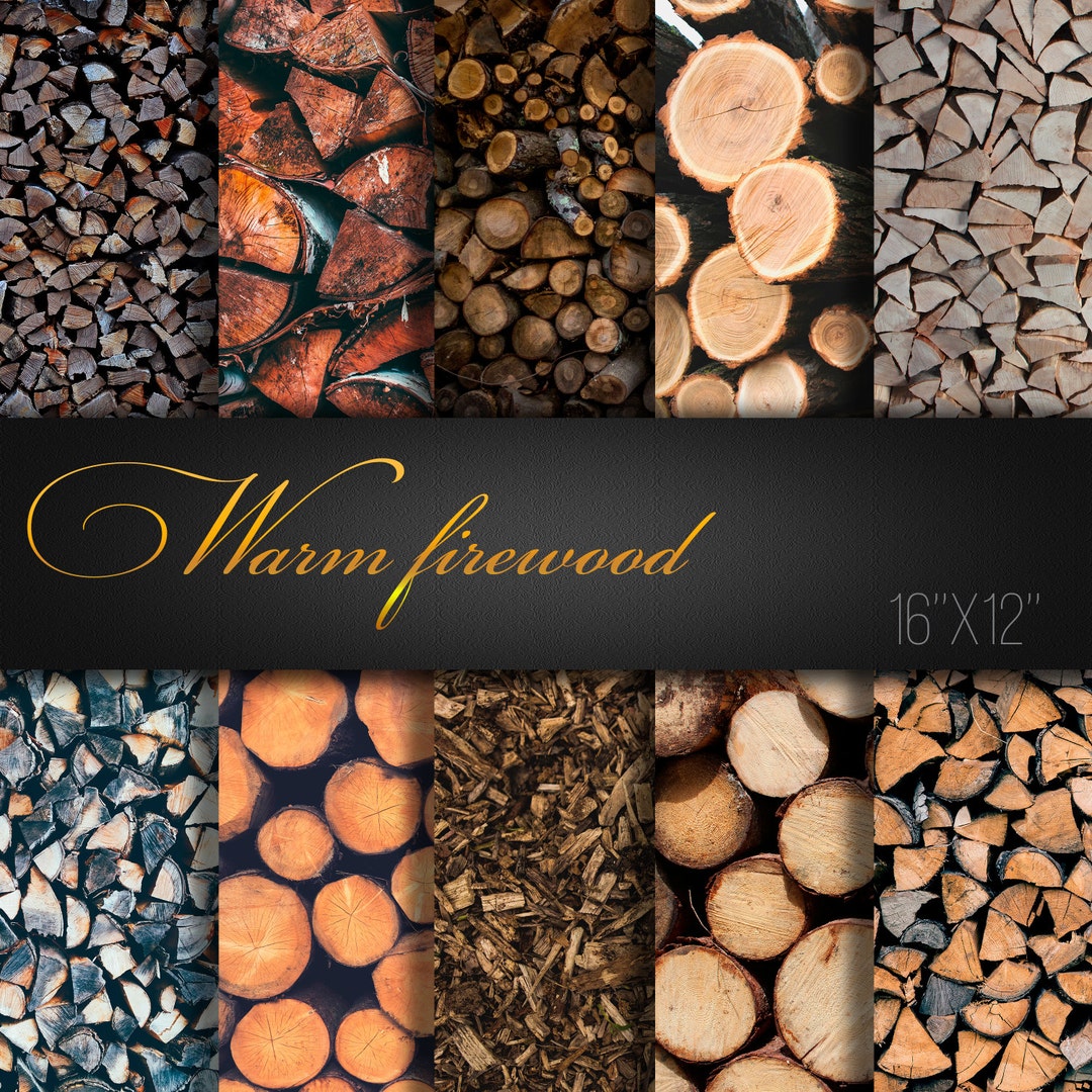 Warm Firewood / Firewood Paper Pack / Firewood Scrapbook Paper ...