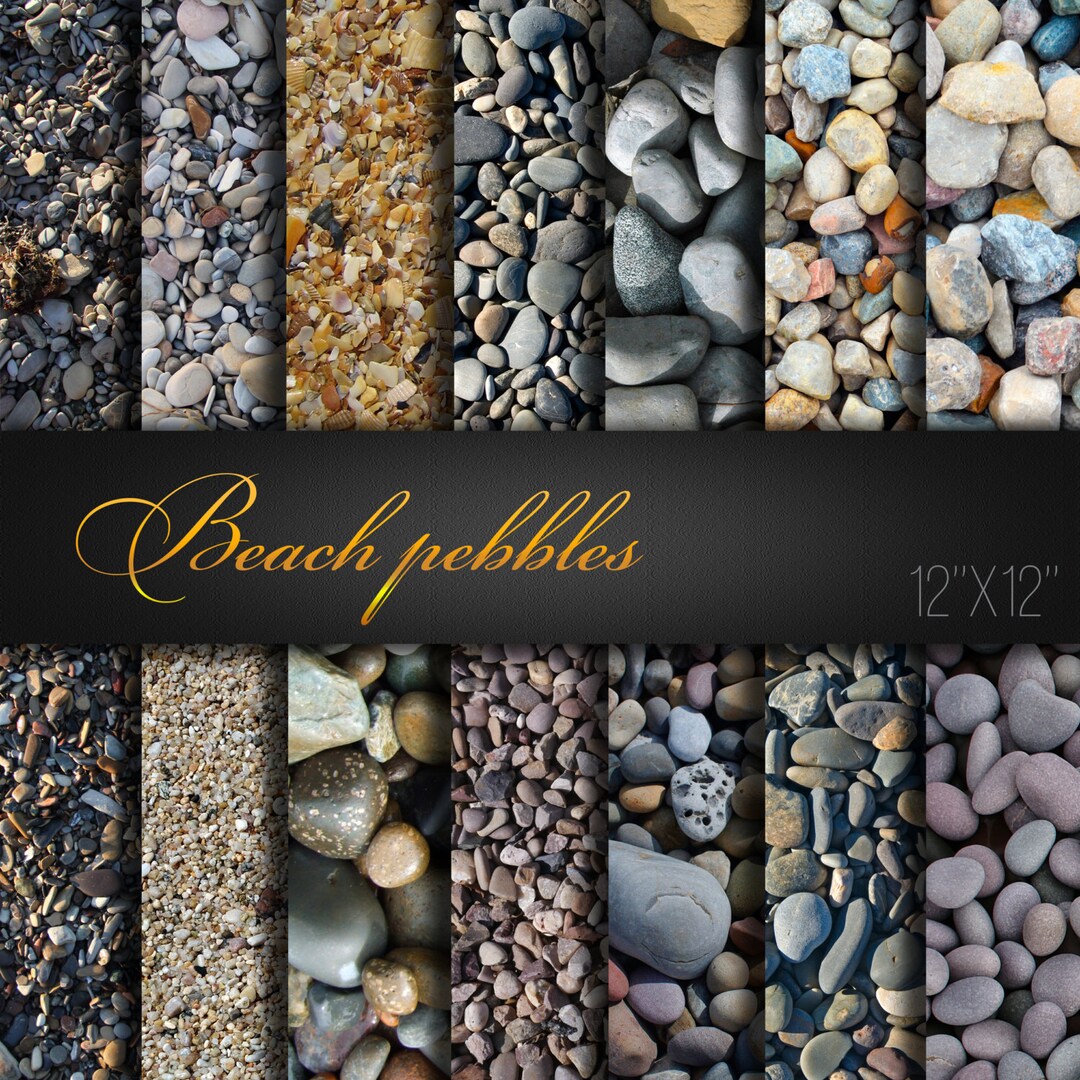 Stone Digital Paper / Natural Beach Pebbles Textures / Pack of 14 JPG ...