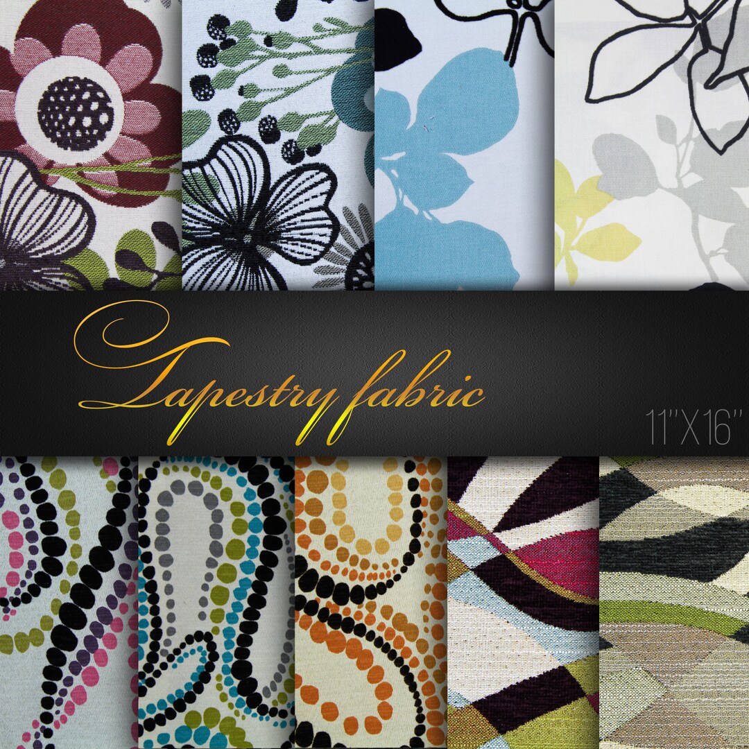 Digital Scrapbook Paper / Natural Tapestry Fabric Textures / Pack of 9 ...