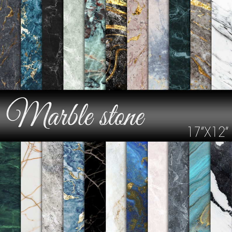 Marble Stone Digital Paper, Digital Marble, Gold Marble Textures ...