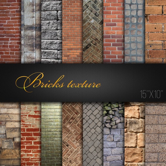 Printable Paper For Craft / Bricks textures / Digital | Etsy