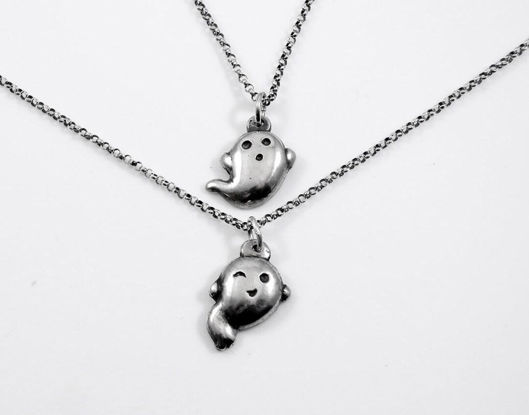 Little Silver Ghost Pendants - Etsy