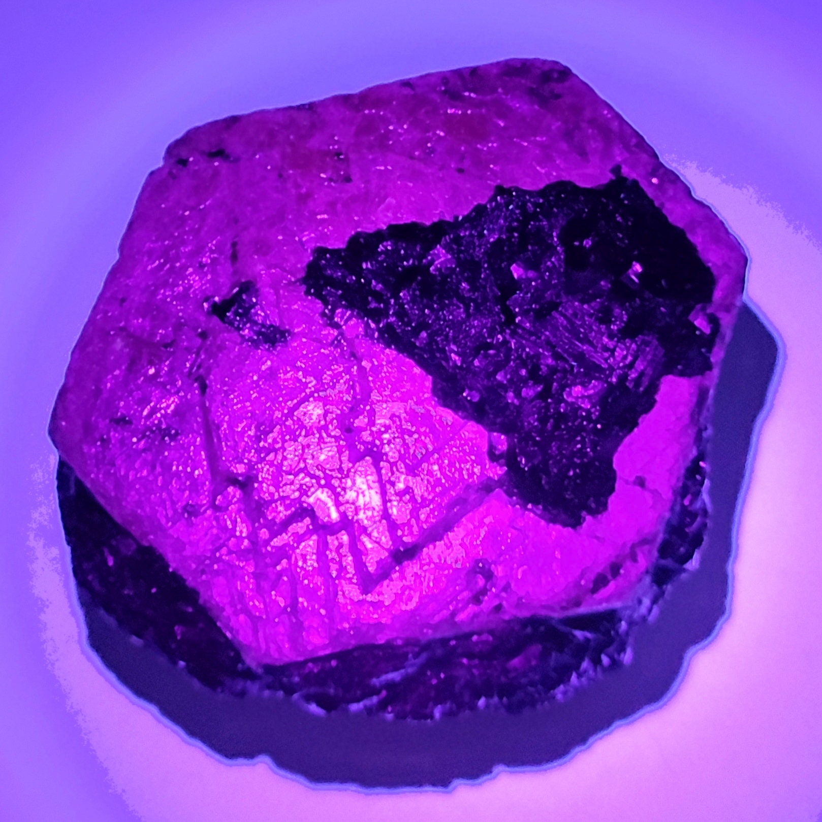 UV Reactive Ruby Corundum Crystal With Biotite Mica, 192g - Etsy