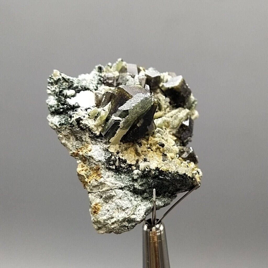 Andradite Garnet Crystal on Matrix on Albite With Green Epidote From ...