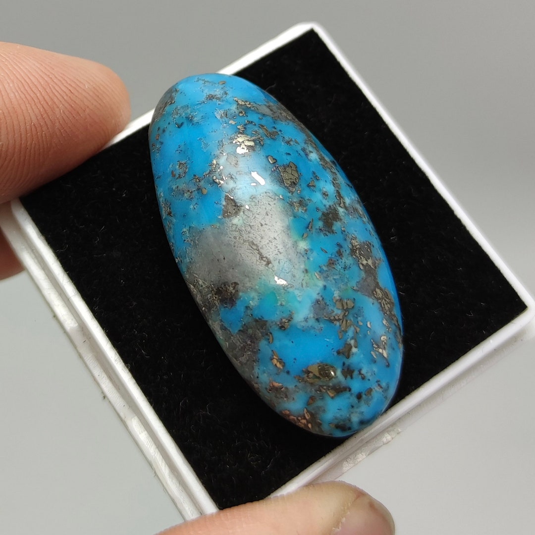 Natural Blue Turquoise With Pyrite Cabochon, Stabilized, 10.7 Grams - Etsy