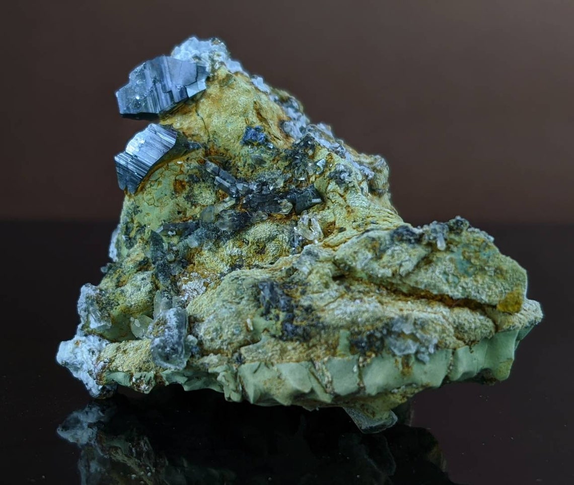 Rare on Matrix Anatas Crystals With Chlorine Quartz Specimen - Etsy