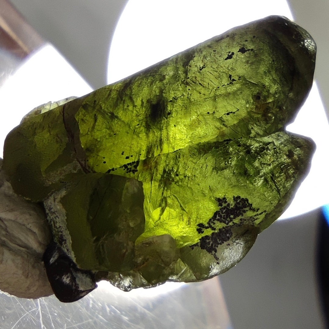 Natural Gemmy Green Peridot Crystal With Ludwigite Inclusion From KP ...