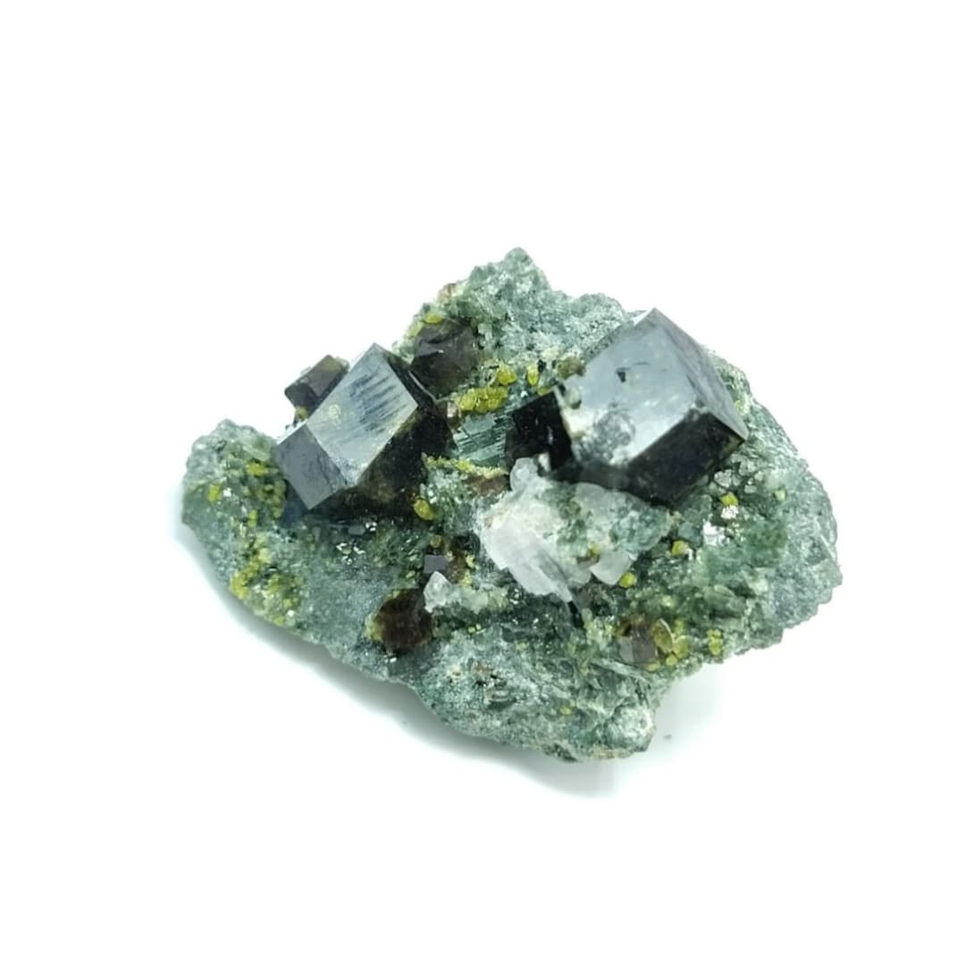 Andradite Garnet Crystal on Matrix on Albite With Green Epidote From ...