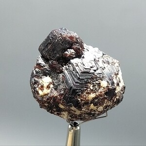 Natural Red Etched Spessartine Garnet Crystal With Baby Garnet Grown on ...