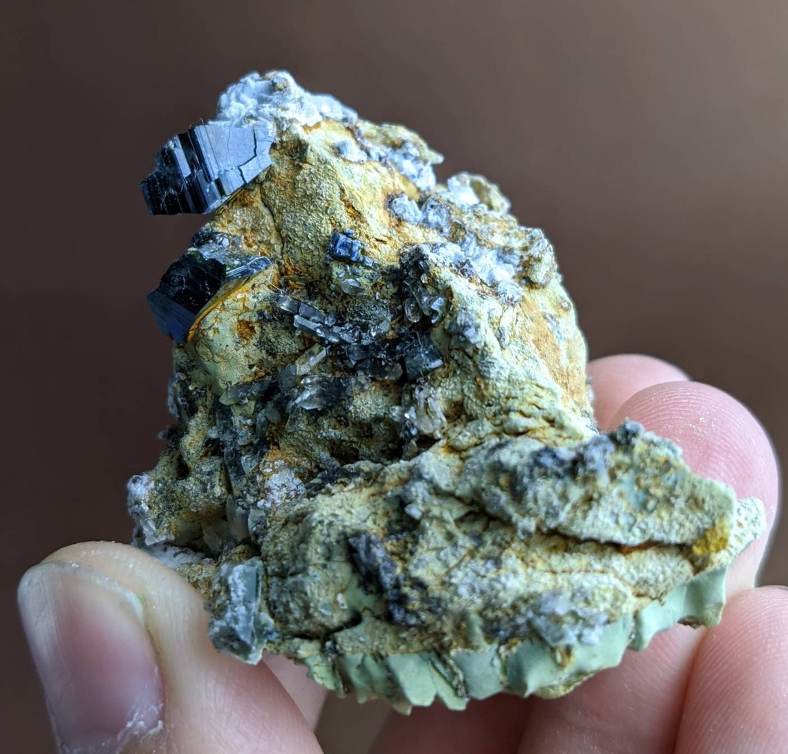 Rare on Matrix Anatas Crystals With Chlorine Quartz Specimen - Etsy