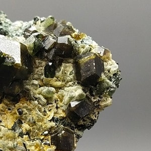 Andradite Garnet Crystal on Matrix on Albite With Green Epidote From ...