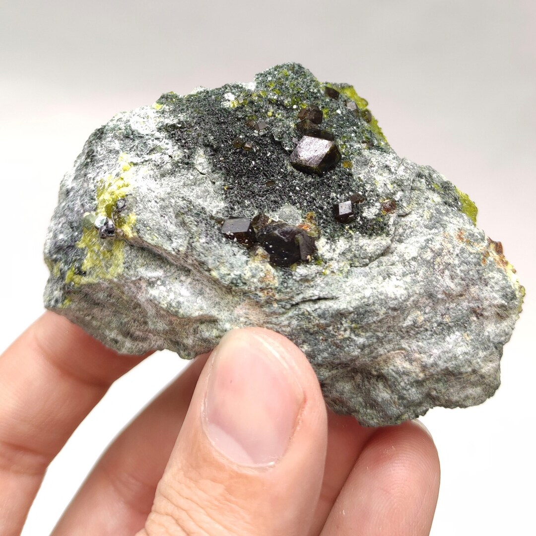 Andradite Garnet on Matrix With Green Epidote and Clinochlore Mica From ...