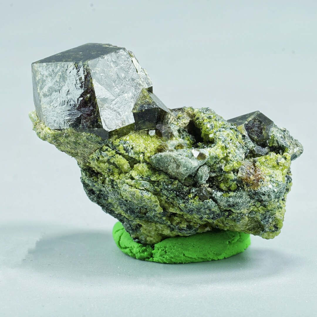 Andradite Garnet Crystal on Matrix on Albite With Green Epidote From ...