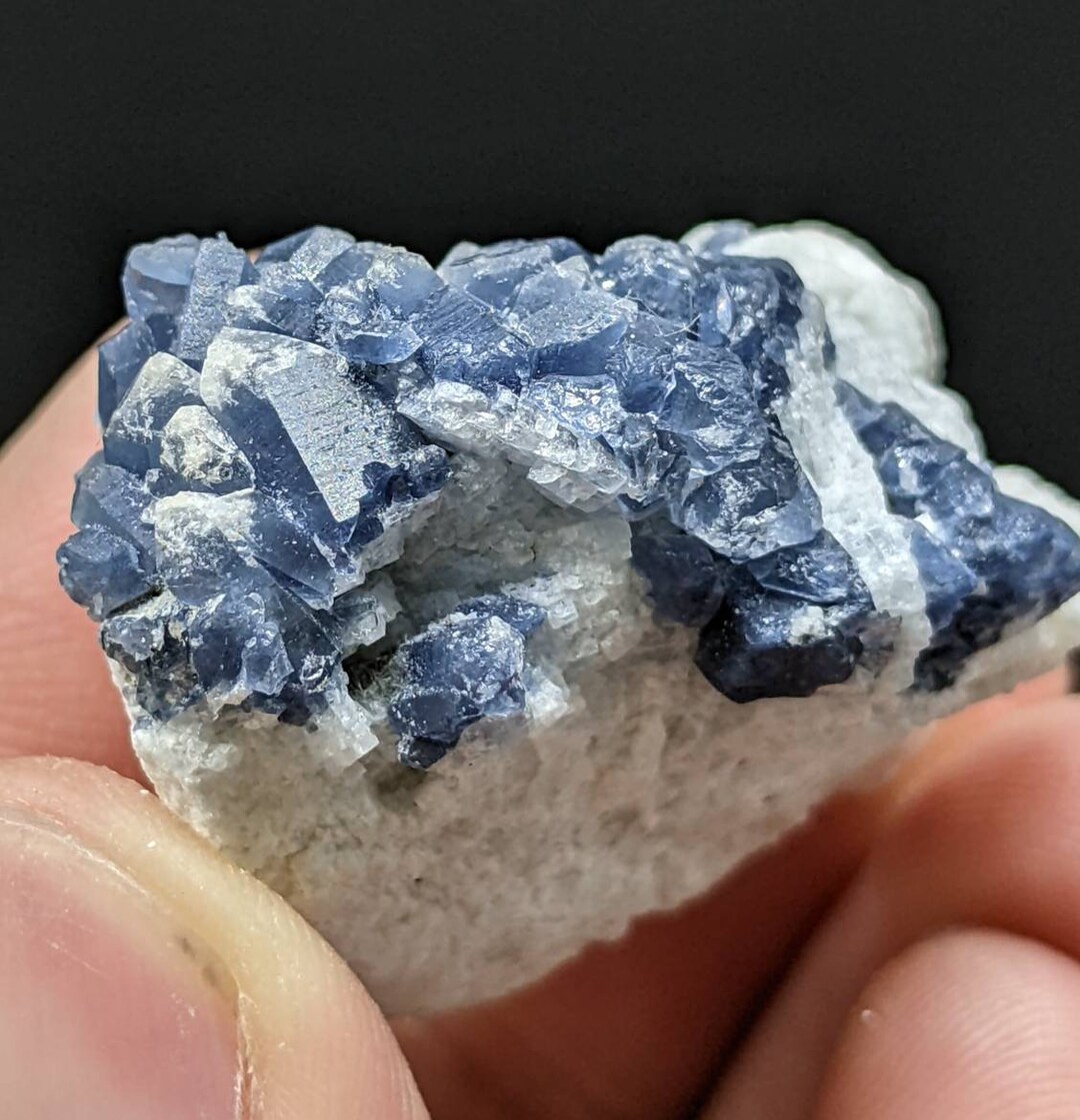 Natural Rare Indicolite Blue Quartz Crystals on Matrix on Albite From ...