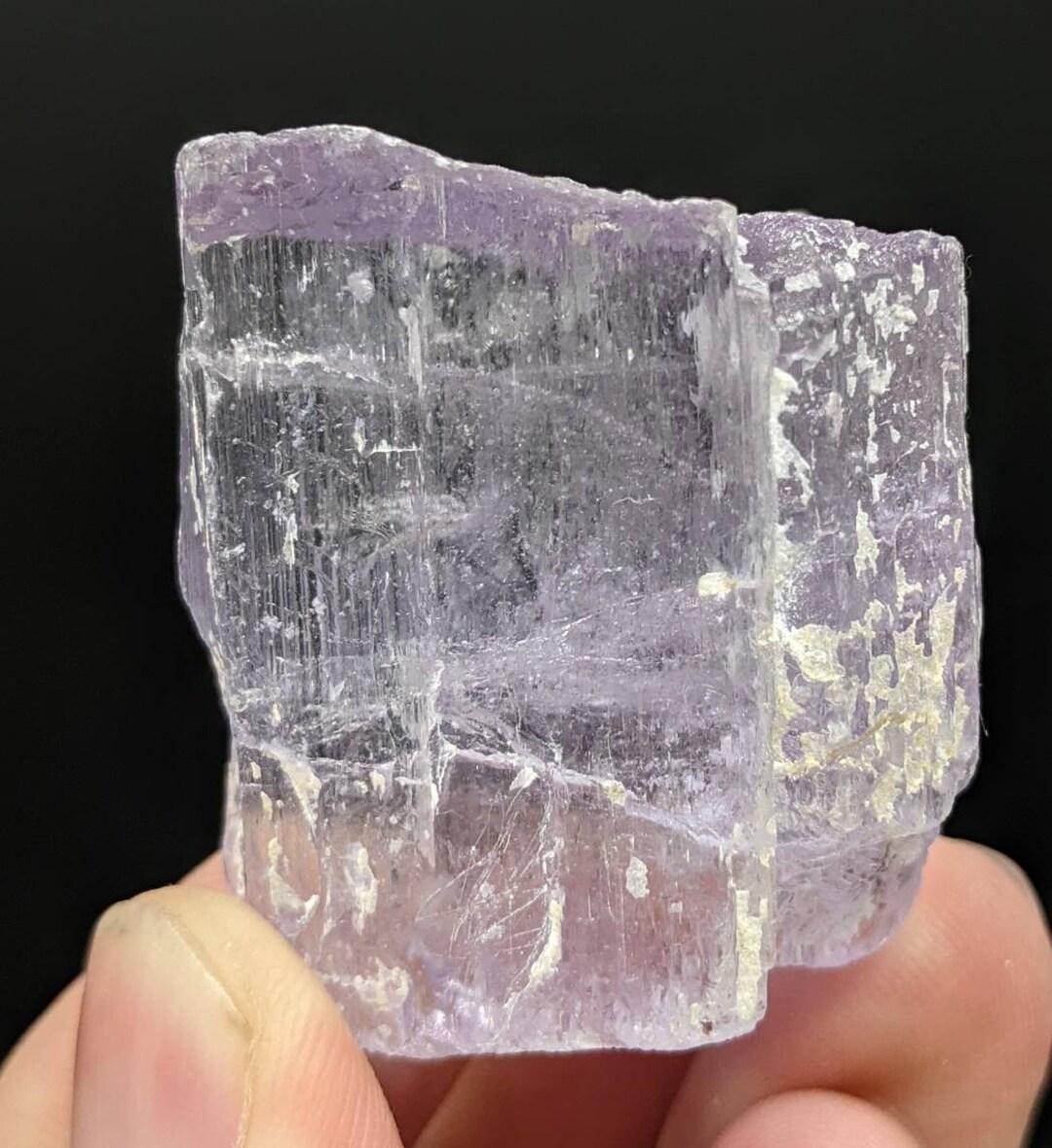 Kunzite Crystal With Etched Formation, Purple Color and Lustrous ...
