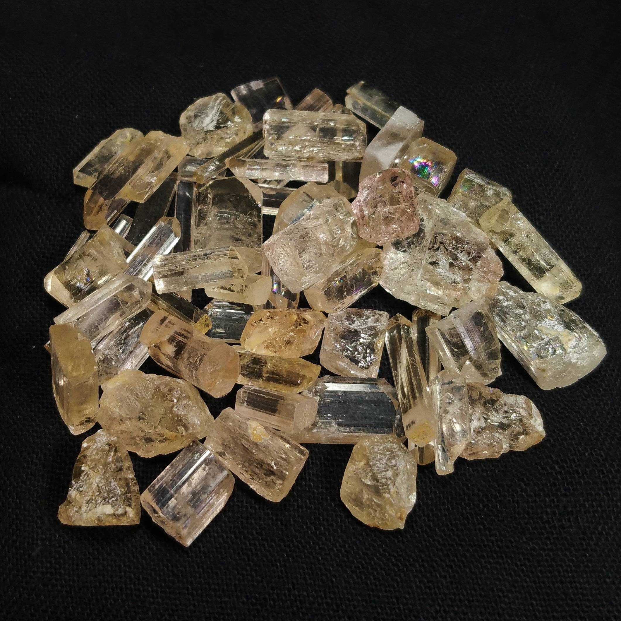 Natural aesthetic 60 grams clear small lot of topaz crystals | Etsy