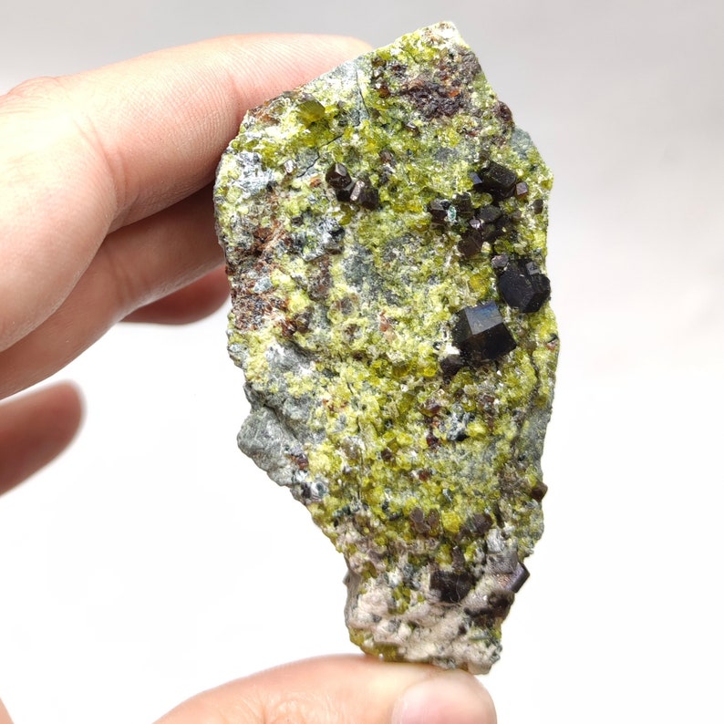 Andradite Garnet on Matrix With Green Epidote and Clinochlore Mica From ...