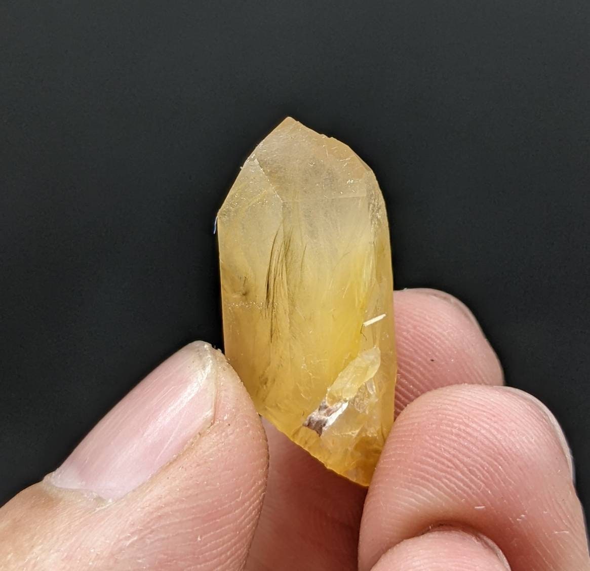 Yellow Color Small Thumbnail Size Natural Amphibole Quartz Crystal From ...