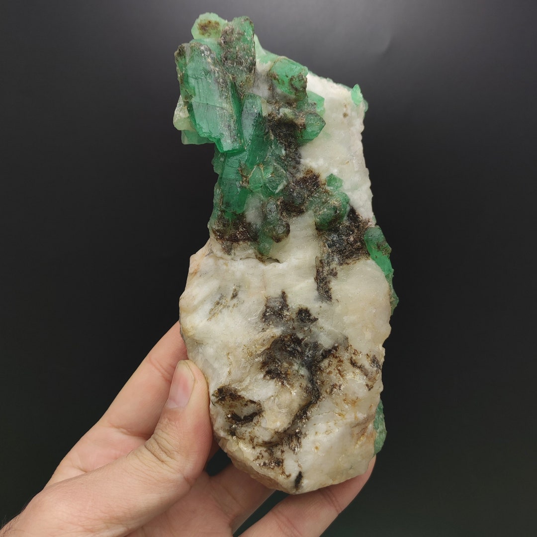 Natural Aesthetic Nice Size Rich Green Color Gemmy Emerald Crystals ...