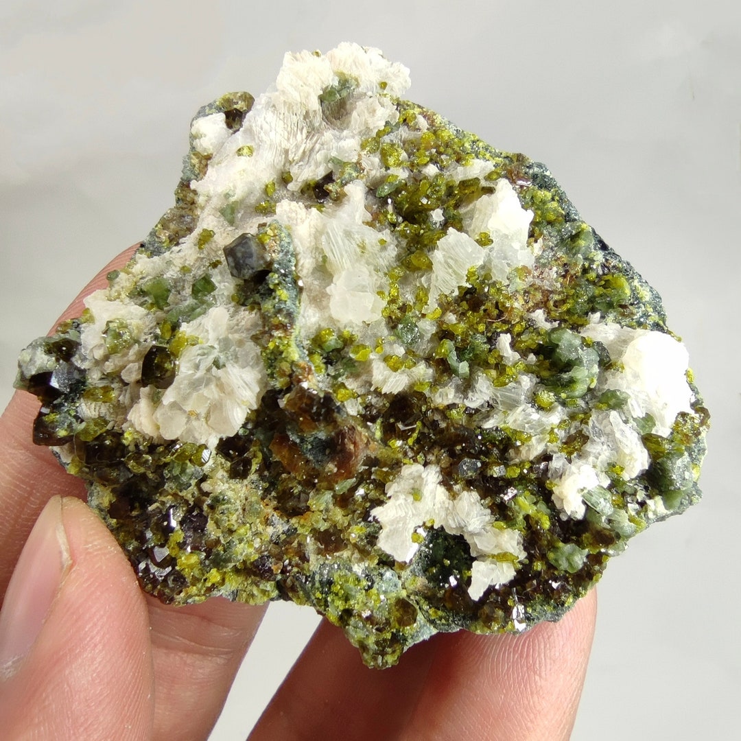 Andradite Garnet on Matrix With Green Epidote and Calcite From ...