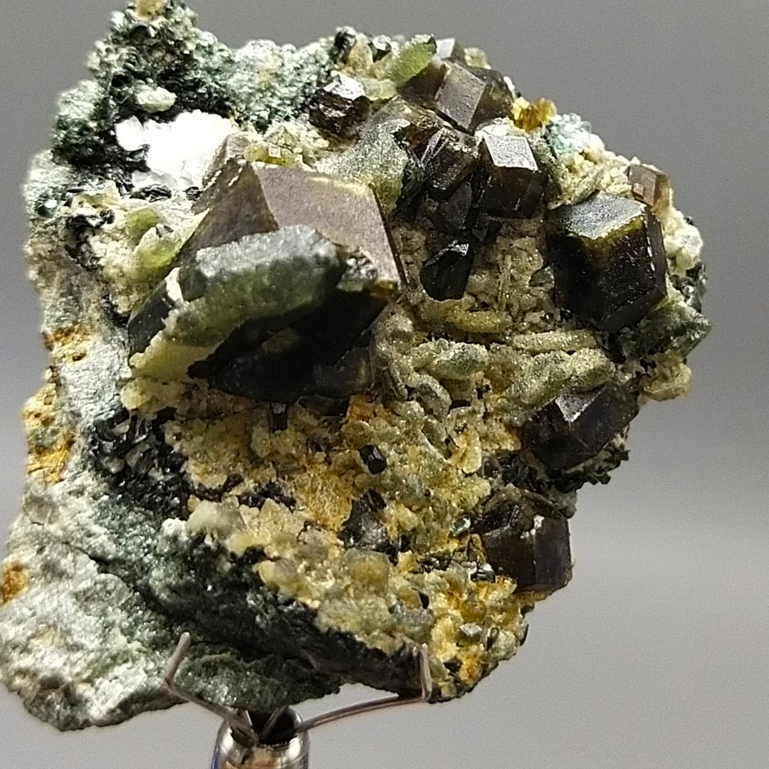 Andradite Garnet Crystal on Matrix on Albite With Green Epidote From ...