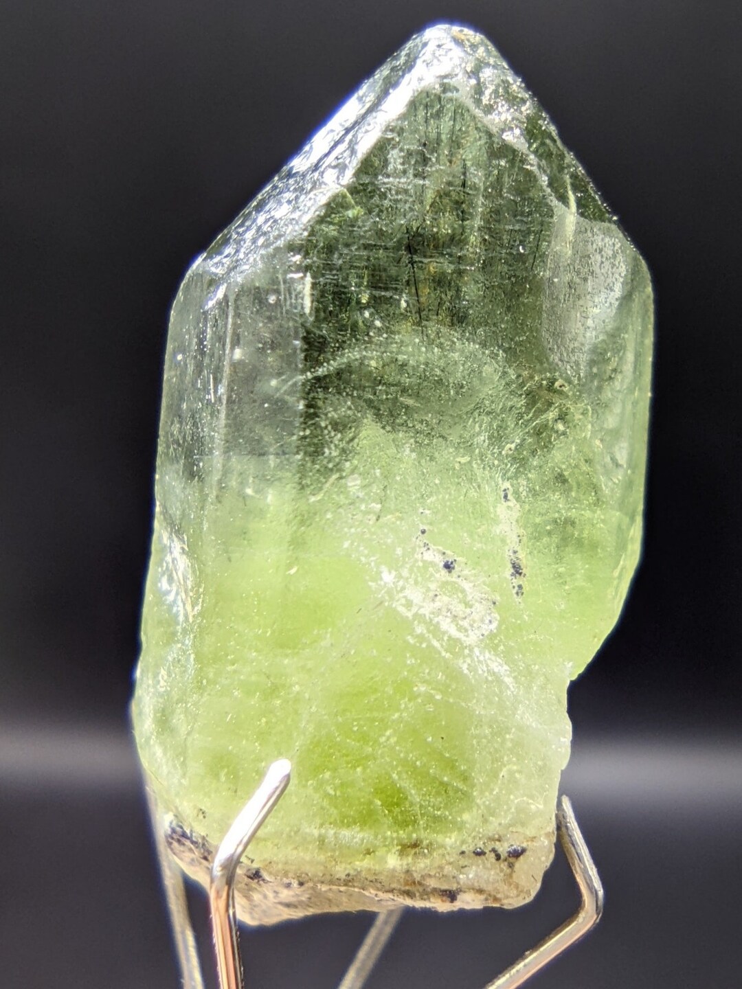 Natural Gemmy Terminated Green Peridot Crystal With Ludwigite Inclusion ...