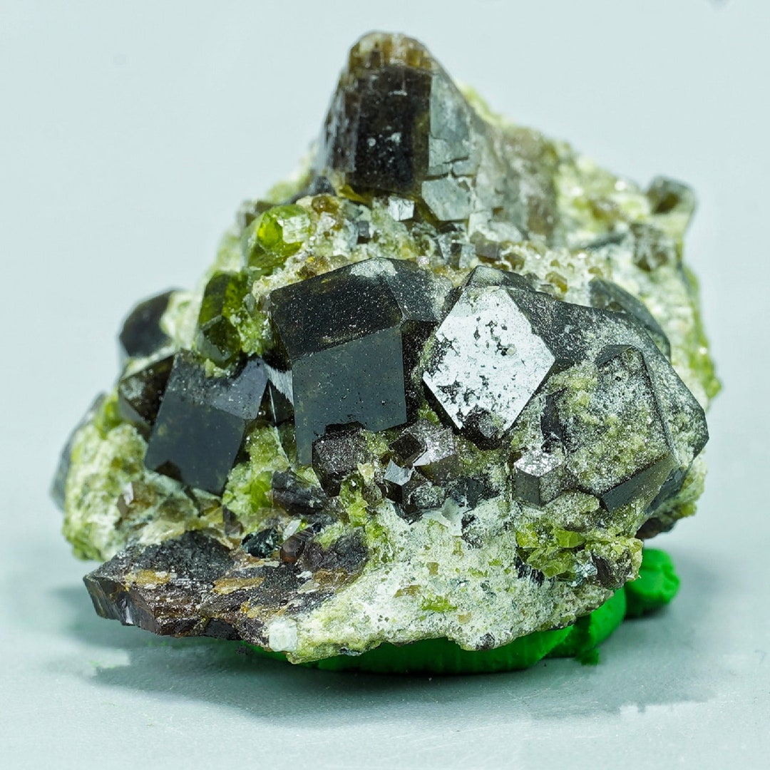 Andradite Garnet Crystal on Matrix on Albite With Green Epidote From ...