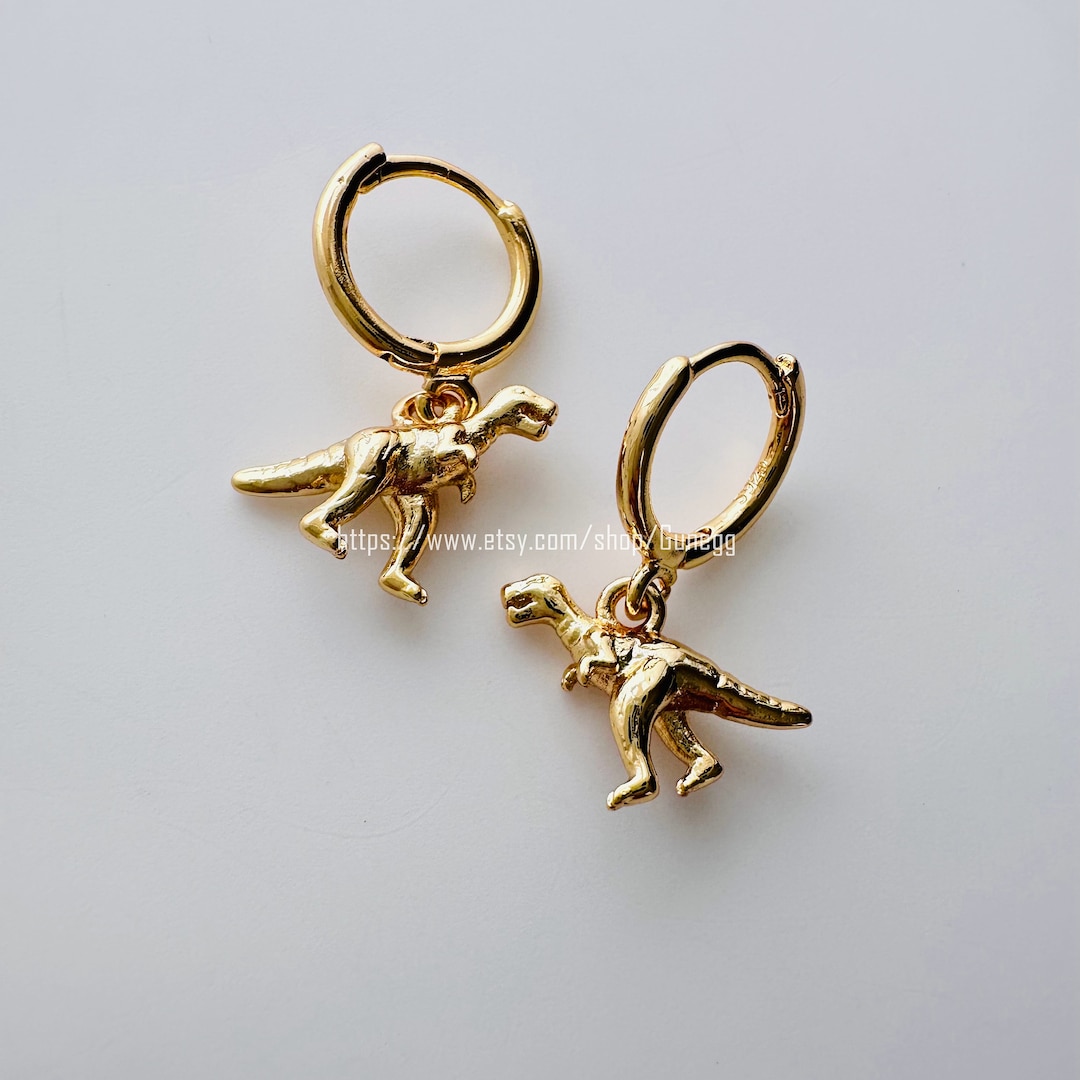 Sterling Silver 22mm Dino Dinosaur Hoop Earring Endless Hoops Huggies ...