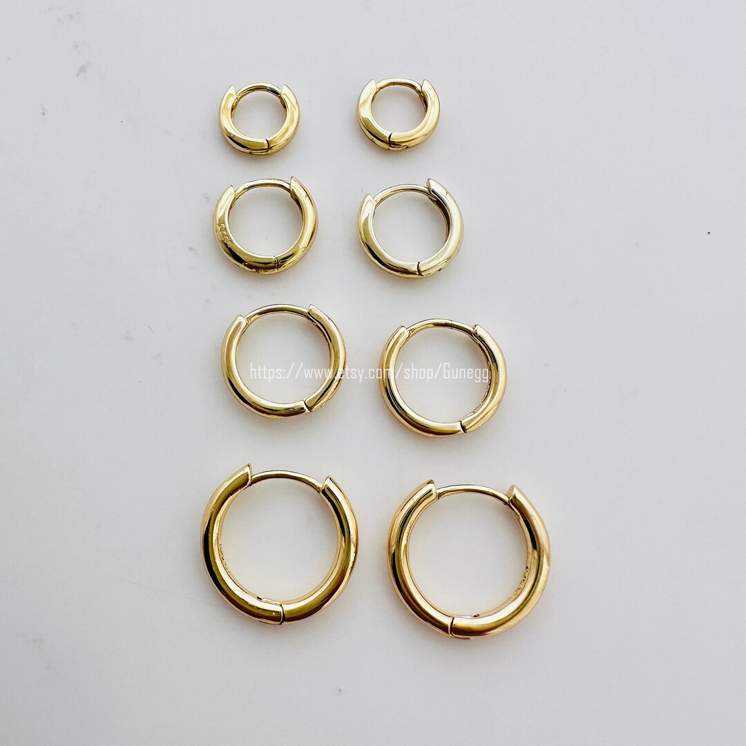 Circle Hoops Huggies 1 Pair 10mm 12mm 14mm 16mm - Etsy