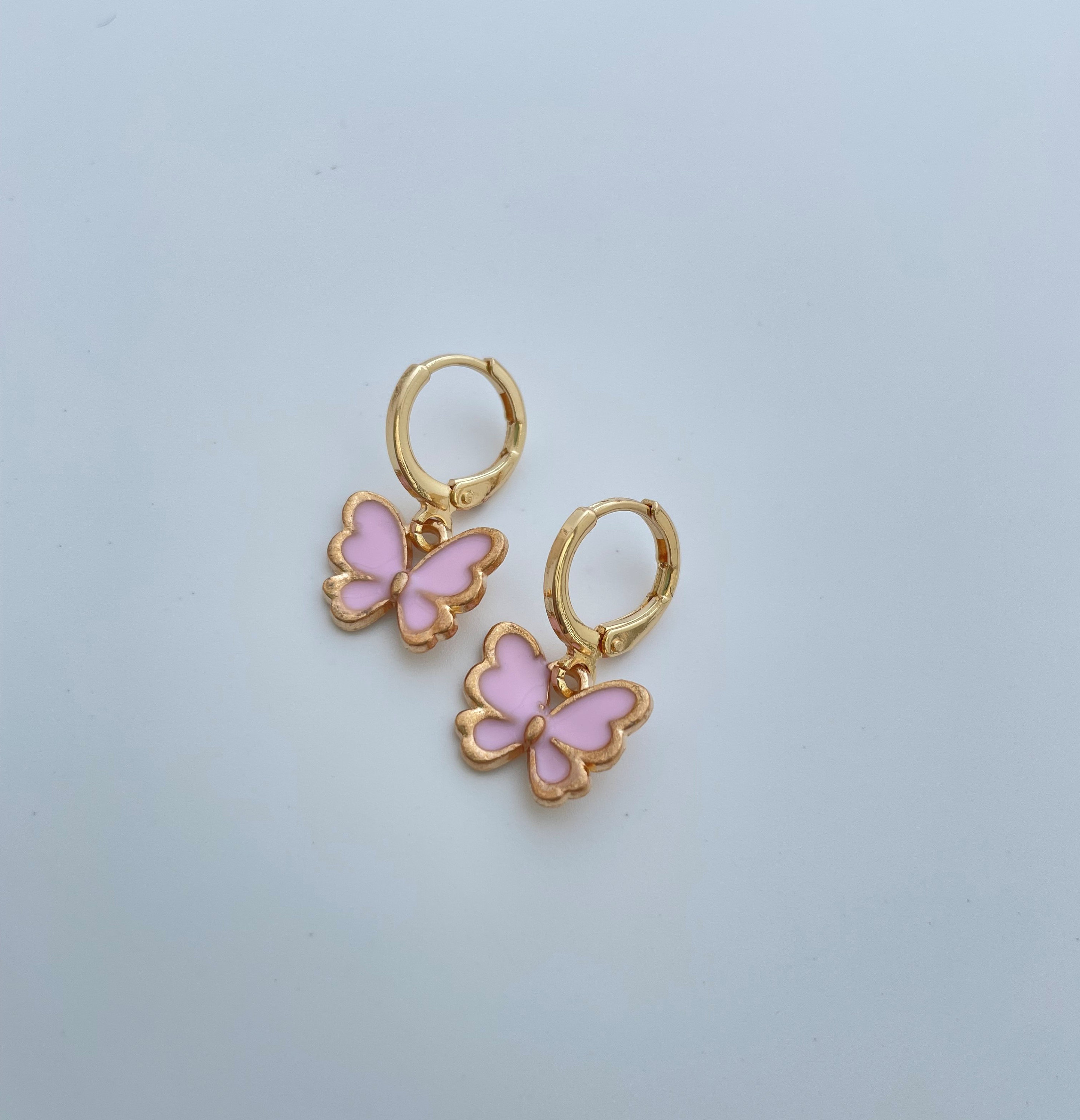 Gold 22mm Butterfly Hoop Earring Hoops Endless Huggies Dangle - Etsy