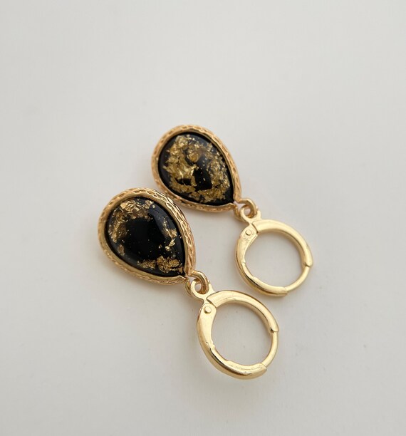 Gold Drop Droplet Hoop Earring Endless Hoops Huggies Dangle - Etsy