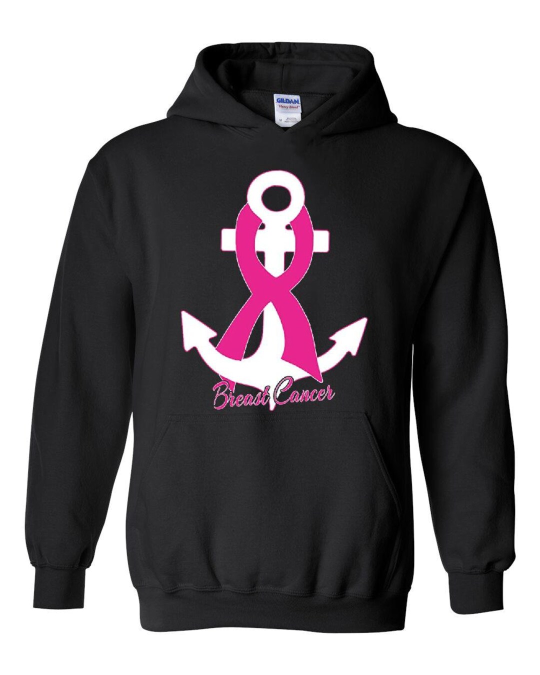 Pink Ribbon Anchor Breast Cancer Awareness Unisex Hoodie - Etsy