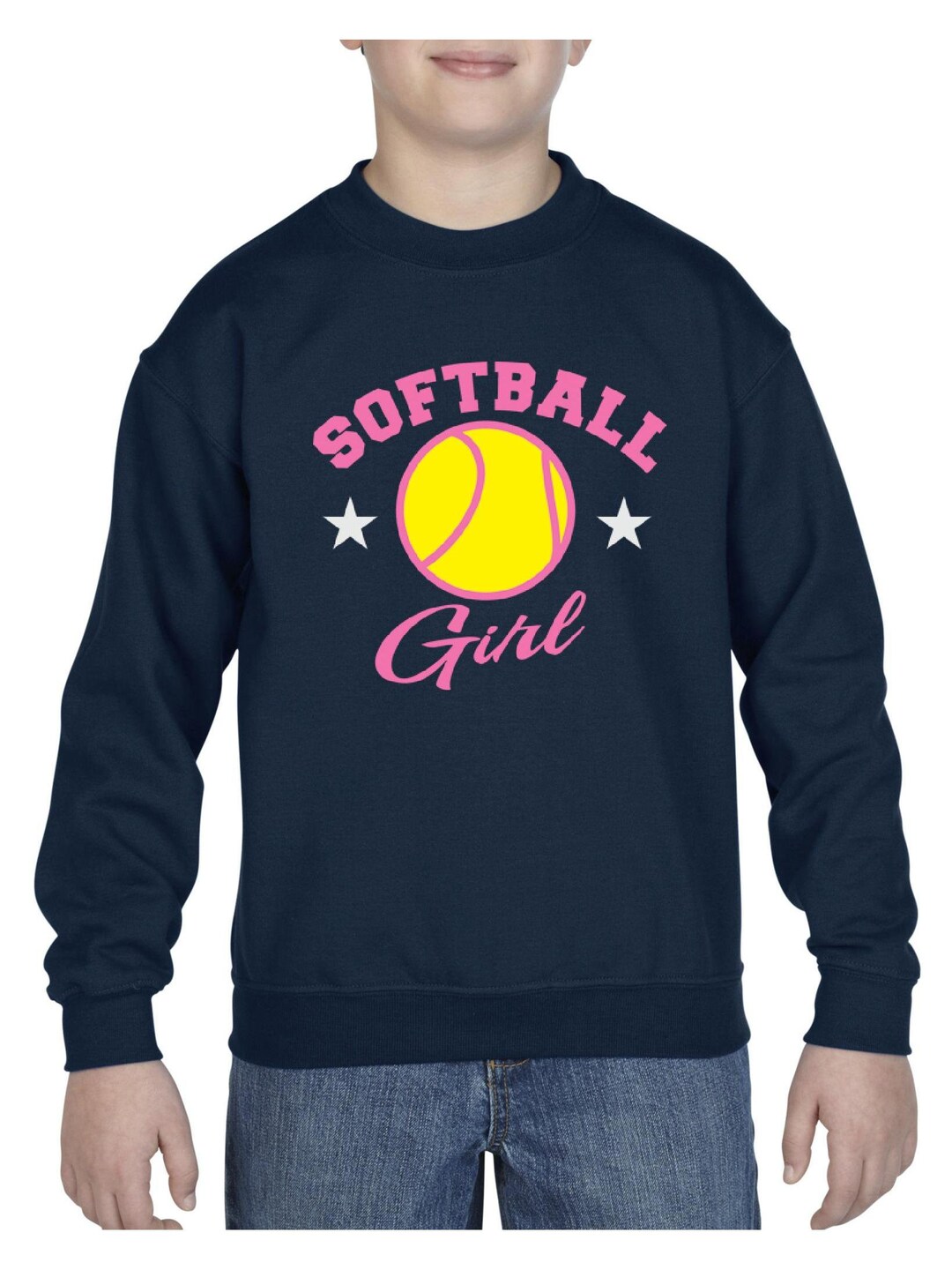 Softball Girl Plush Unisex Youth Crewneck Sweatshirt - Etsy